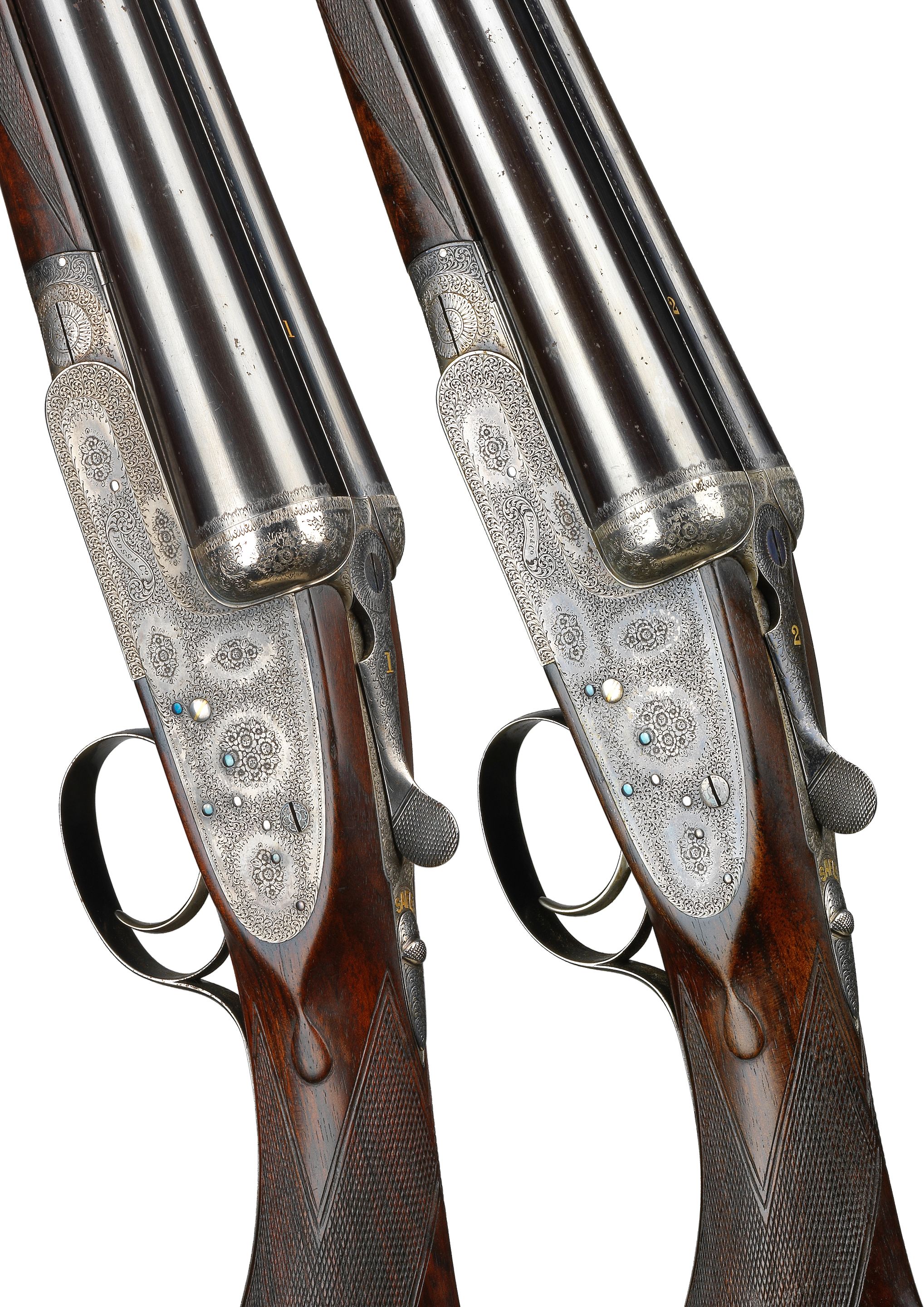 Bonhams : A fine pair of 12-bore single-trigger easy-opening sidelock ...