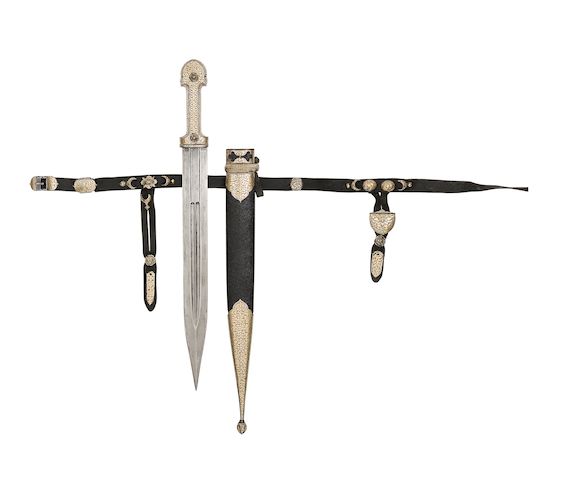 Bonhams : A Fine Caucasian Kindjal And Belt