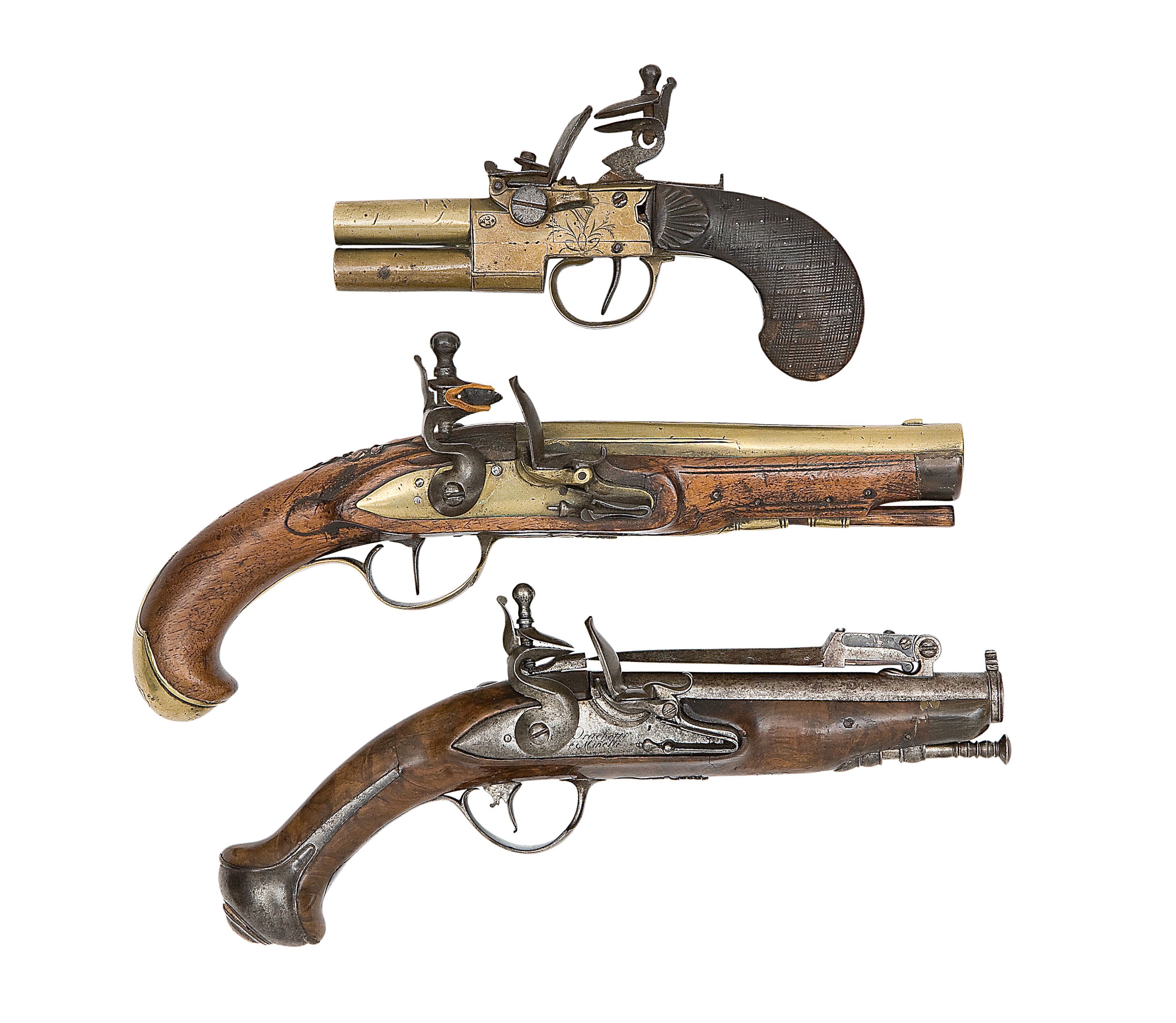 Bonhams : A Liège 60-Bore Flintlock Over-And-Under Box-Lock Tap-Action ...