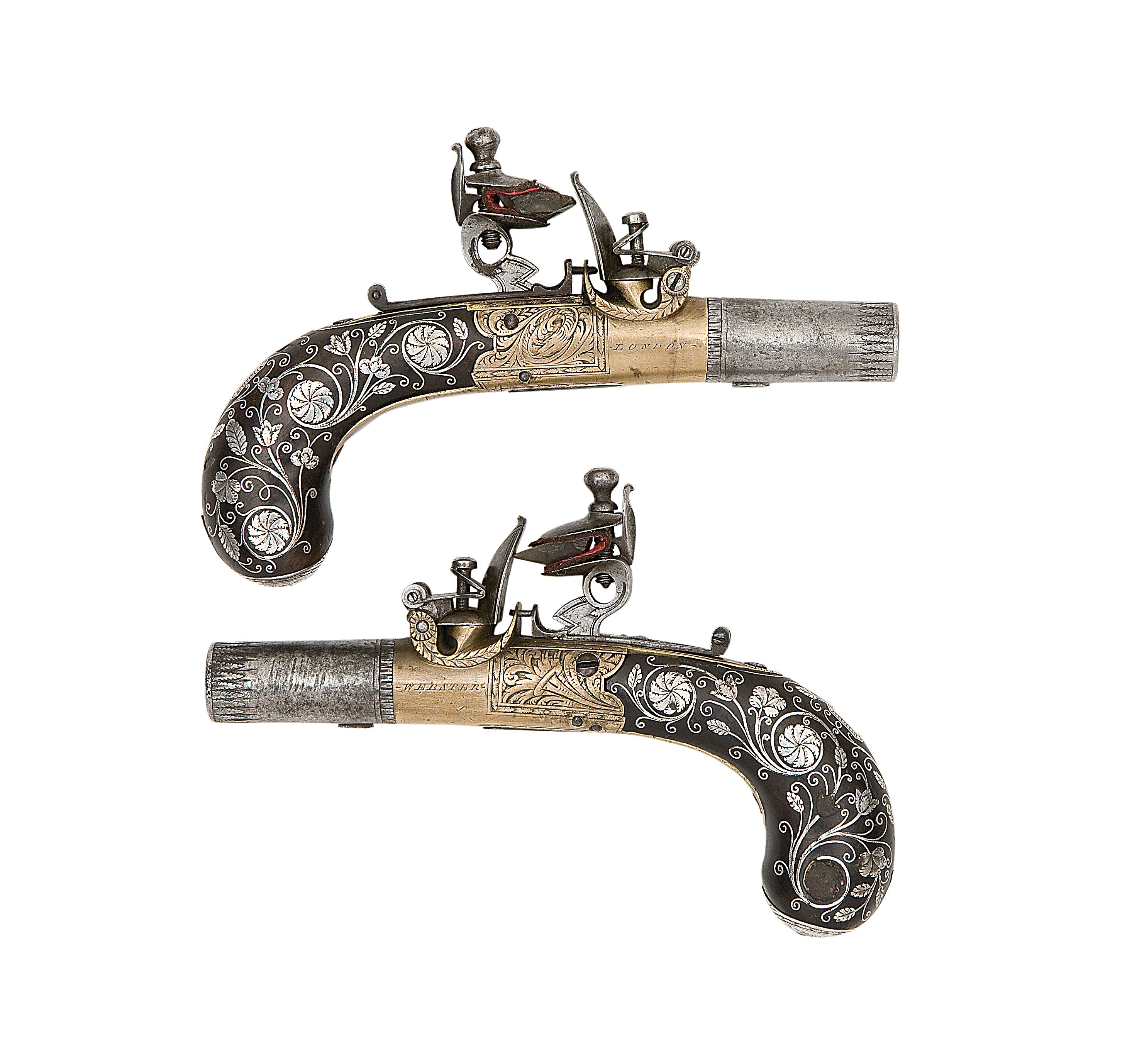 Bonhams : A Pair Of 50-Bore Flintlock Rifled Box-Lock Pocket Pistols