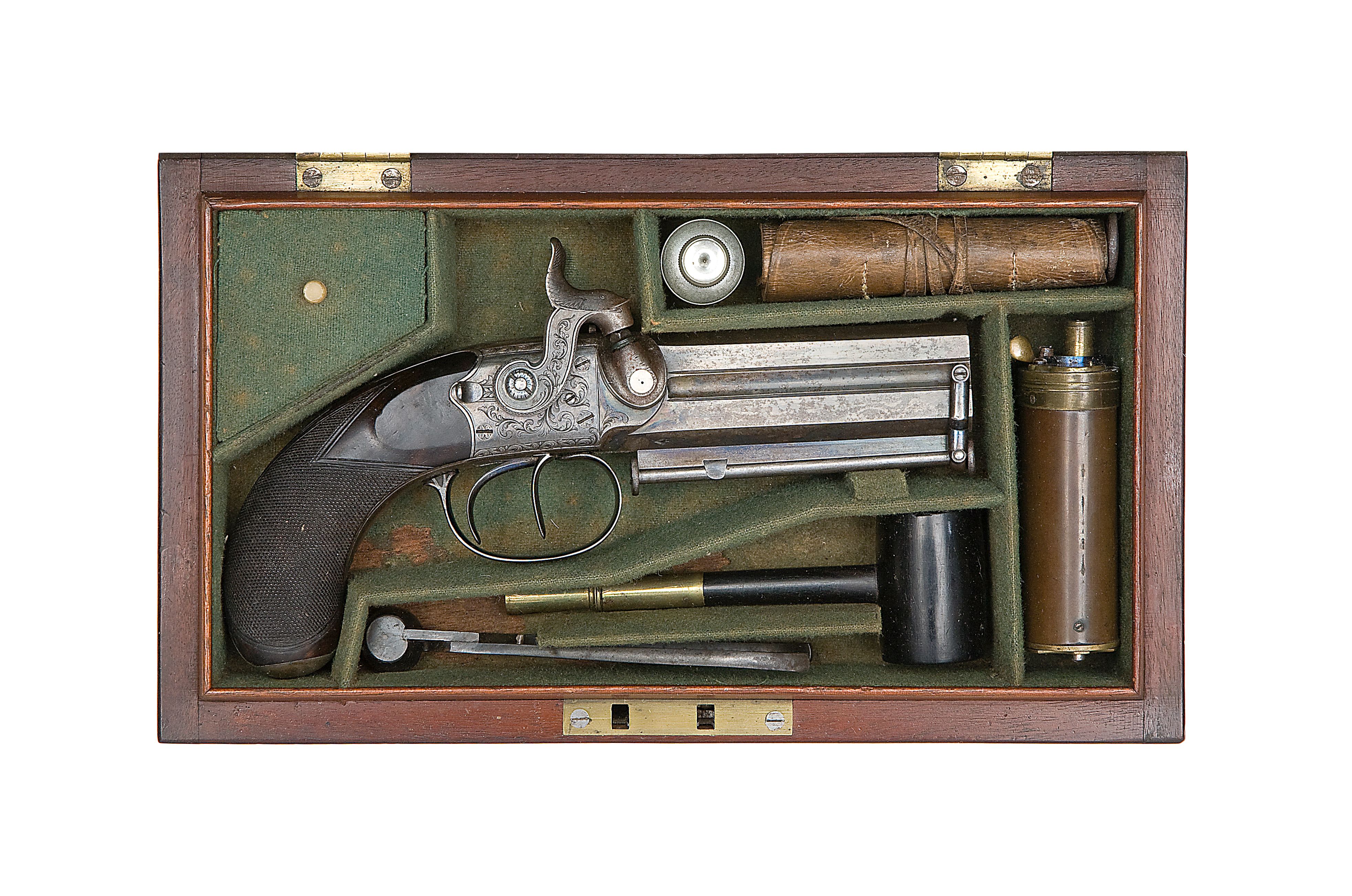 Bonhams : A Fine Cased 50-Bore Over-And-Under Percussion Box-Lock Pistol