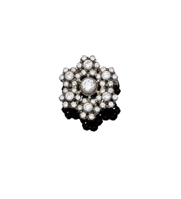 Bonhams : A diamond-set snowflake brooch
