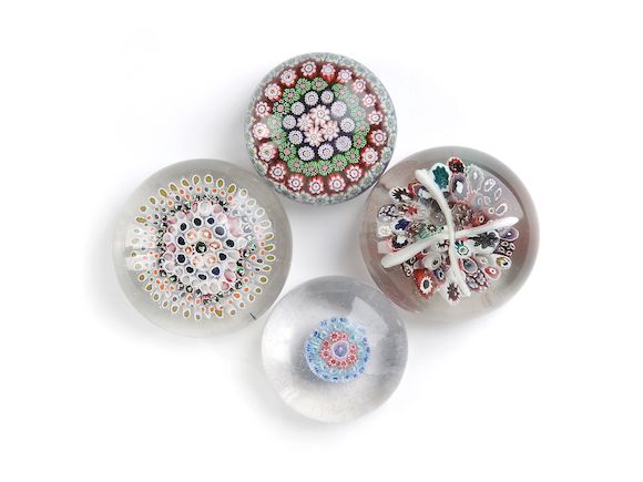 Bonhams : Four French paperweights, mid 19th century