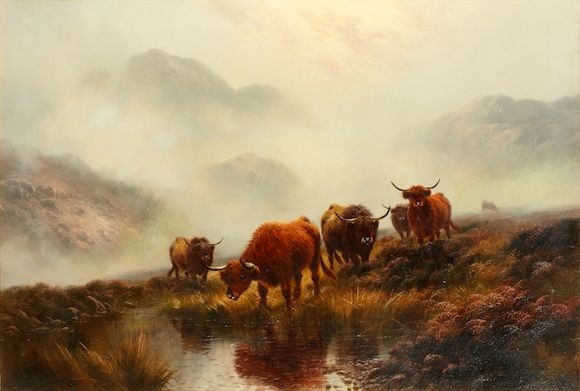 Bonhams : Harald R. Hall (British, 1866-1902) 'Morning mists and ...