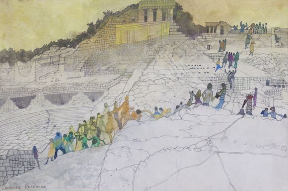 Bonhams : Leonard Rosoman (British, 1913-2012) Dark Figures at Kinosos