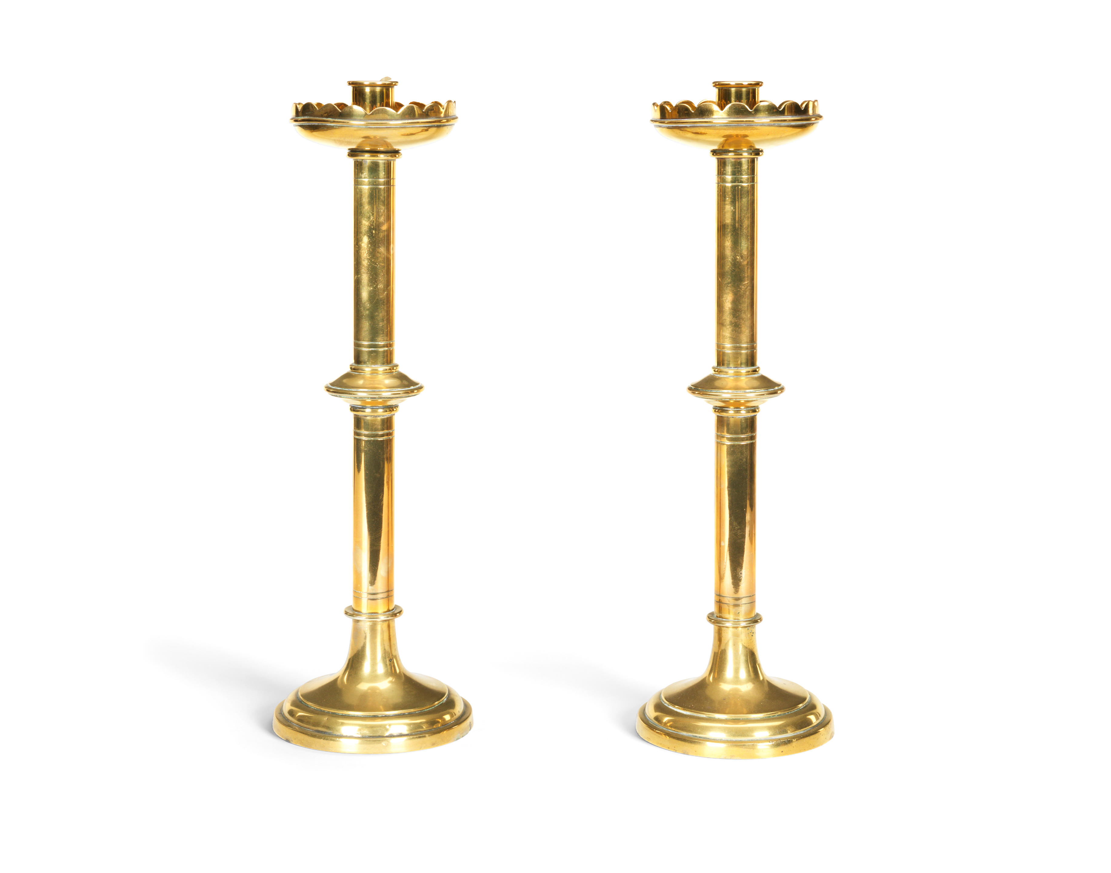 Bonhams A Pair Of Late 19th Century Brass Church Candlesticks 2