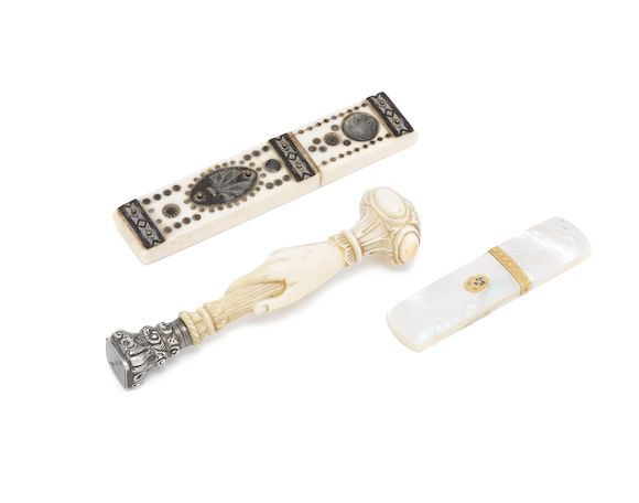 Bonhams : A 19th century French silver and ivory seal maker's mark ...
