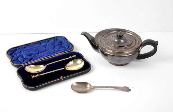 Bonhams : A Charles II trefid spoon, a pair of seal topped serving ...