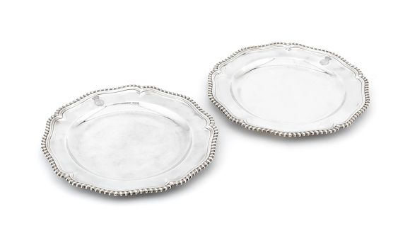 Bonhams : Two George II silver plates by Thomas Hemming, London 1758 (2)