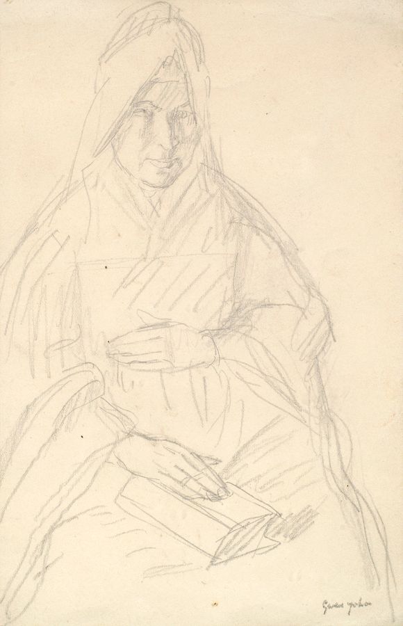 Bonhams : Gwen John (British, 1876-1939) Portrait of Mère Poussepin