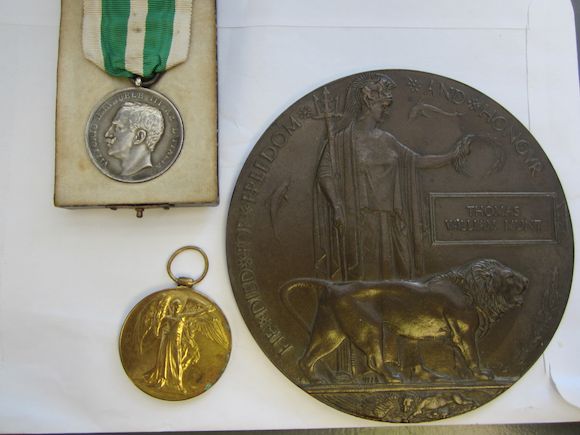 Bonhams : Memorial Plaque, (Thomas William Munt). Messina Earthquake ...