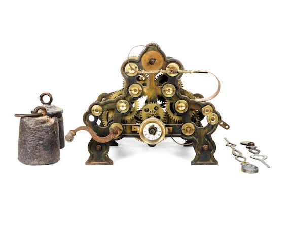 Bonhams : A 19th century twin train turret clock, probably French qty
