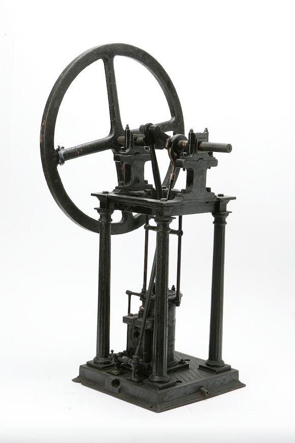 Bonhams : AN EARLY SMALL, FULL-SIZED VERTICAL FOUR-PILLAR ENGINE, Built ...