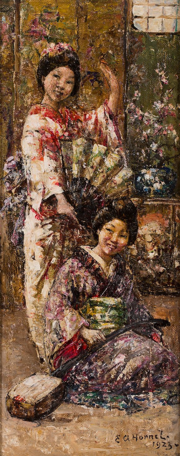 Bonhams : Edward Atkinson Hornel (British, 1864-1933) The Rehearsal 56 ...