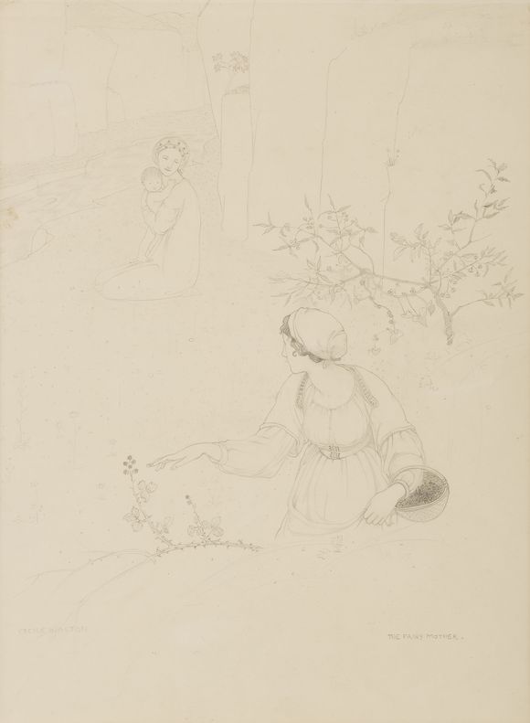 Bonhams : Cecile Walton (British, 1891-1956) The Fairy Mother 27.5 x 20 ...