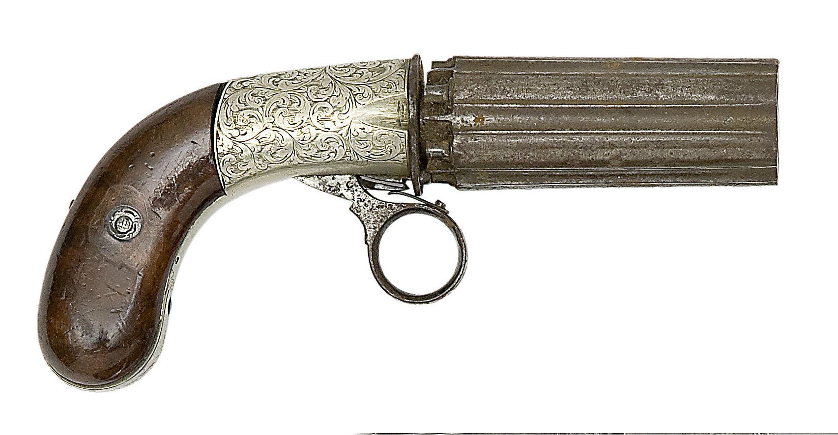 Bonhams : A J.R. Cooper Patent Under-Hammer Six-Shot Percussion ...