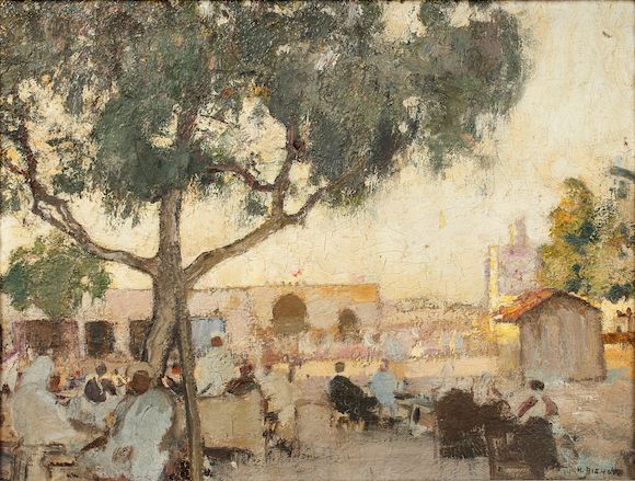 Bonhams : Henry Bishop (British, 1868-1939) Continental cafe scene