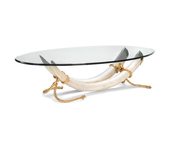 Bonhams : French Elephant Tusk table