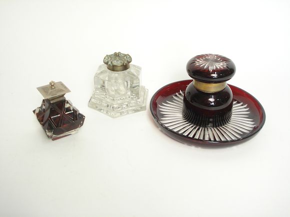 Bonhams : A late Victorian silver mounted inkpot by H.Wilkinson & Co ...