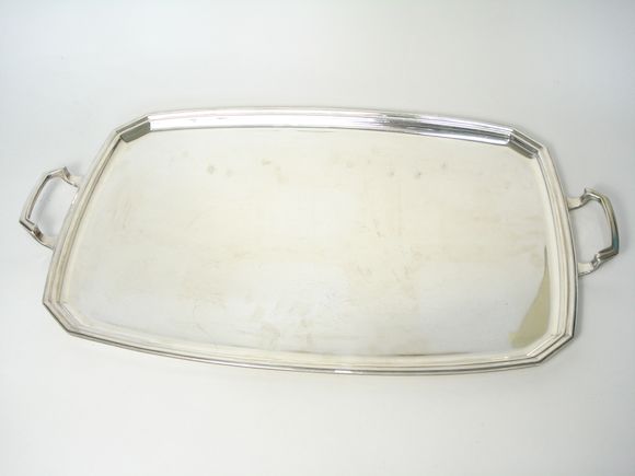 Bonhams : A twin handled silver tray by Frank Cobb & Co Ltd, Sheffield 1943