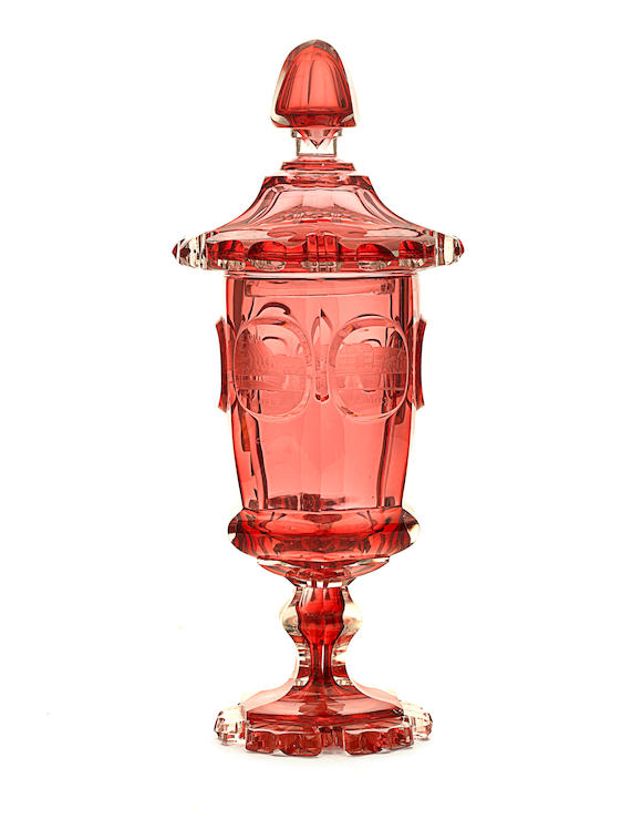 Bonhams A Bohemian Topographical Goblet And Cover Circa 1850 70