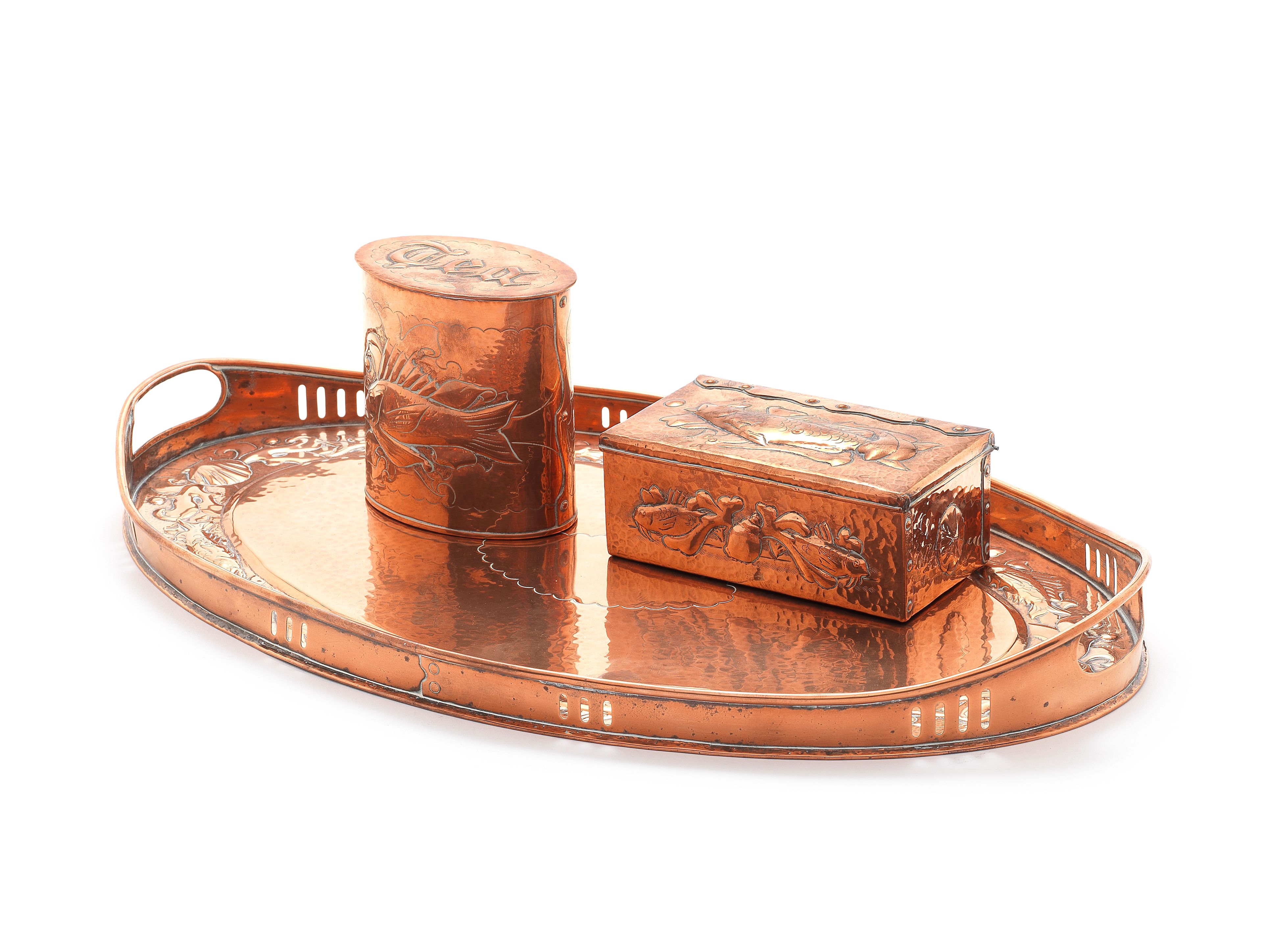Bonhams : Newlyn Three Arts and Crafts Copper Wares, circa 1900