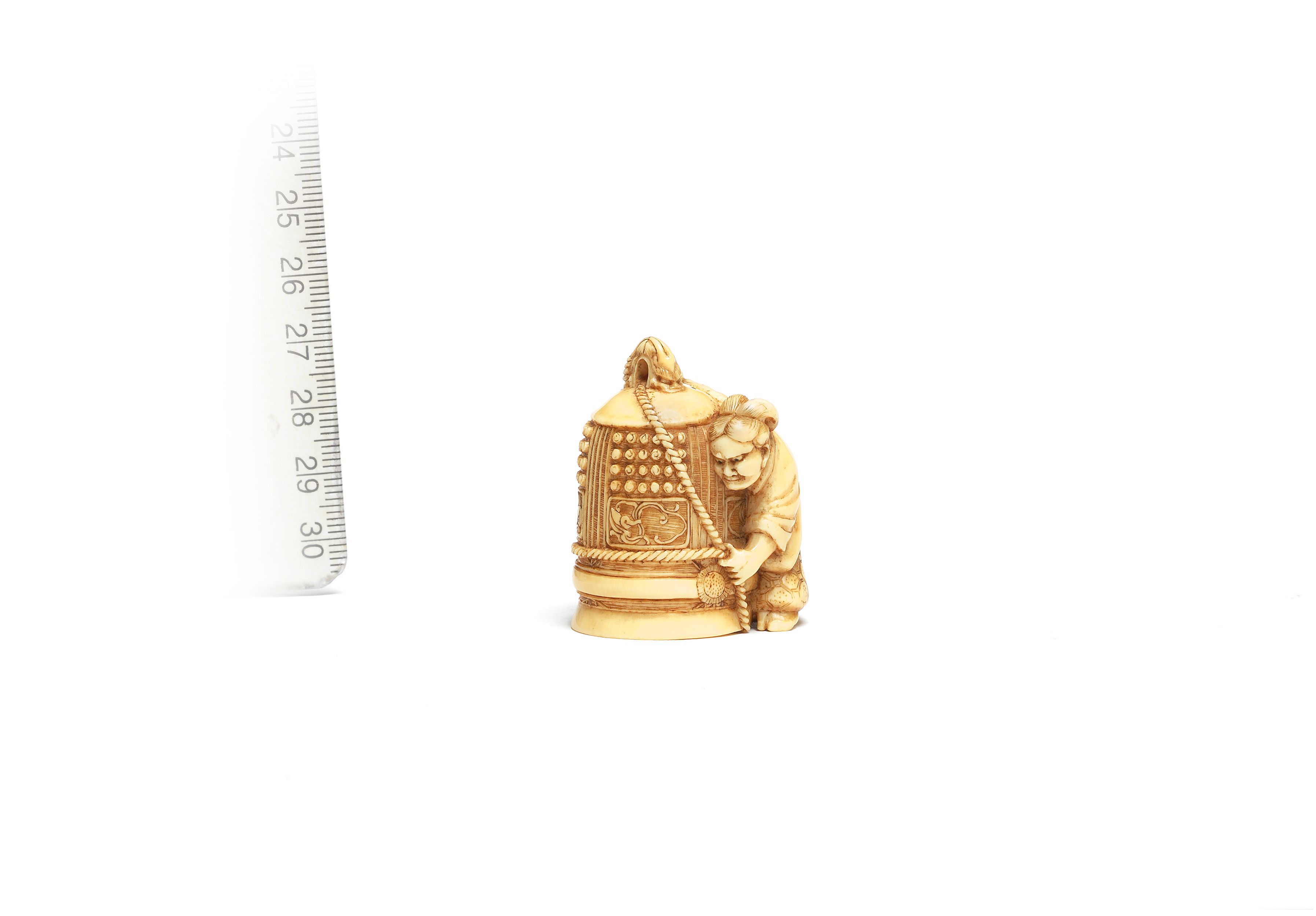 Bonhams : An ivory netsuke of Benkei By Shinkeisai Masatoshi, 19th century