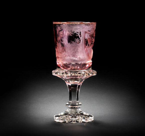 Bonhams : A Bohemian goblet in rock crystal style, circa 1840-60