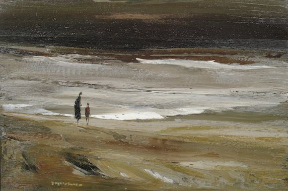 Bonhams : Donald McIntyre (British, 1923-2009) Two figures and stormy sea
