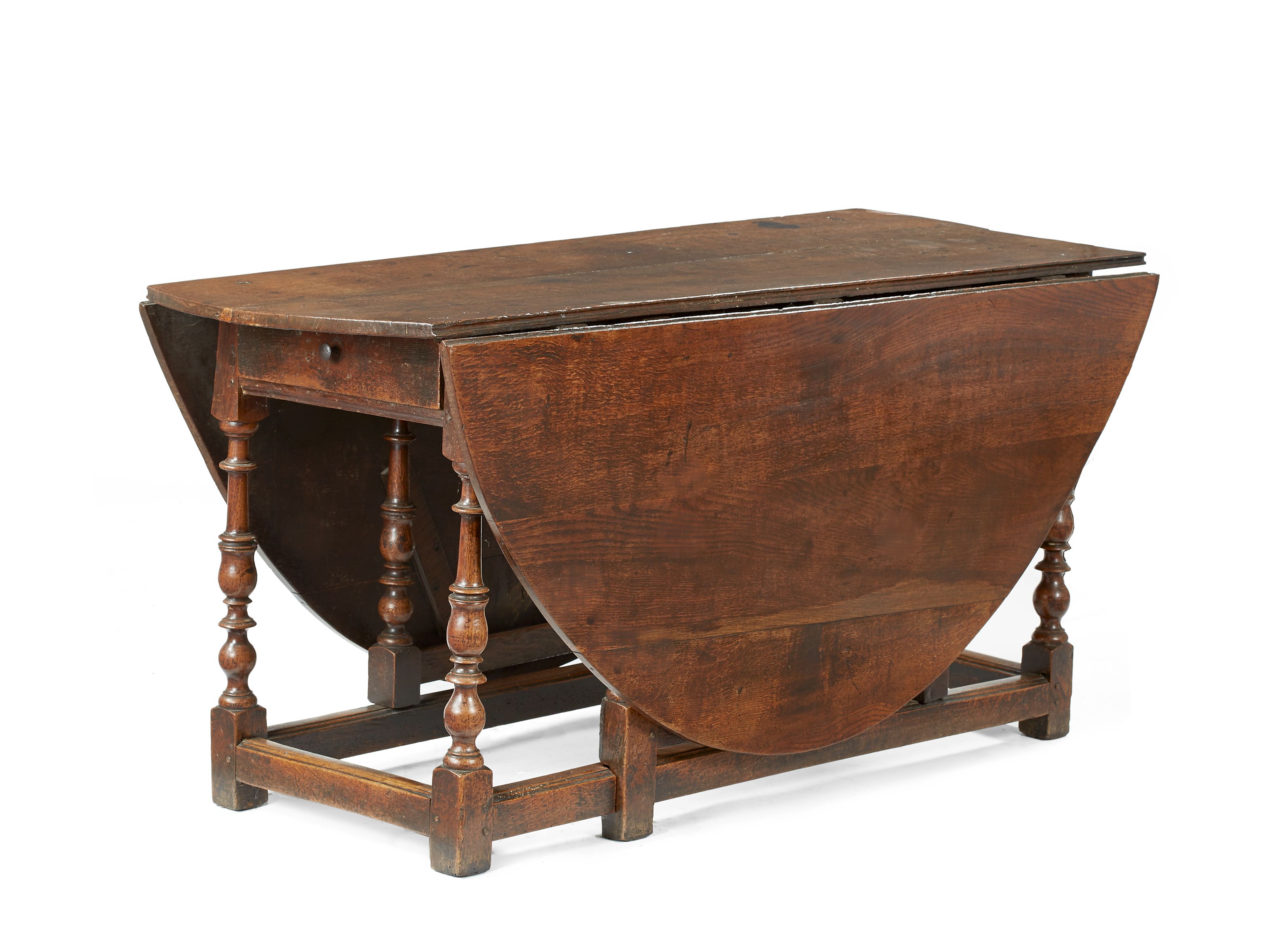 Bonhams : A large William & Mary oak gateleg dining table, circa 1690