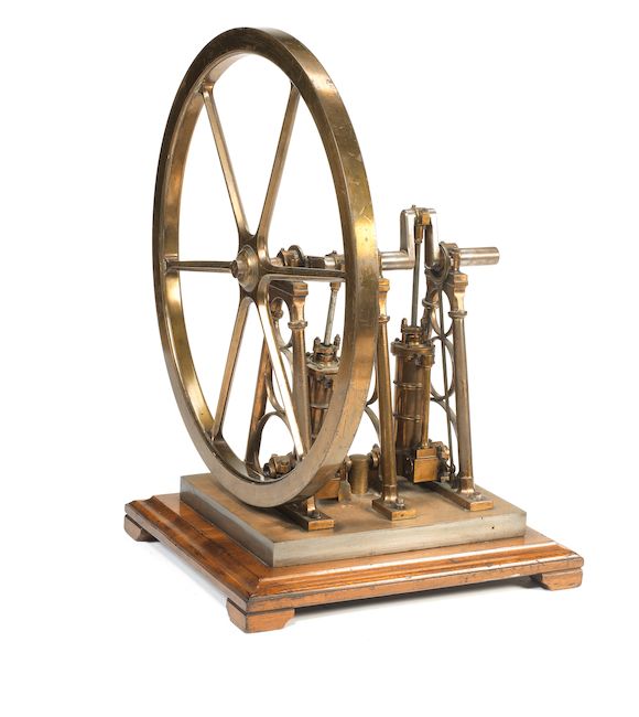 Bonhams : A FINE AND RARE MODEL OF A TWIN CYLINDER PADDLE STEAMER ...