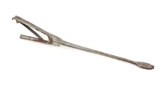 Bonhams : A rare pair of Charles II steel ember tongs, circa 1680 (5)