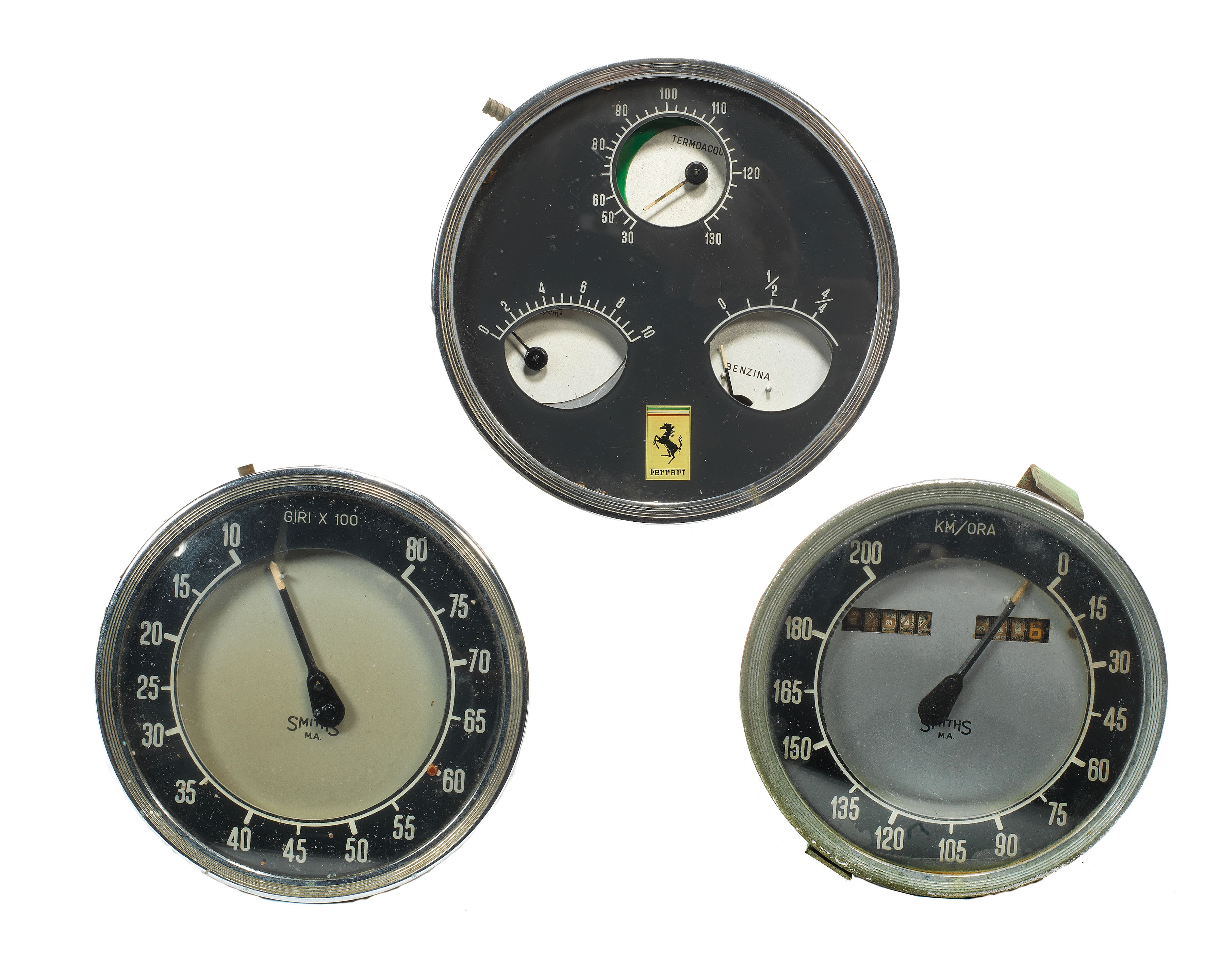 Bonhams Cars : A rare set of Ferrari 166 instruments, circa 1950, ((4))