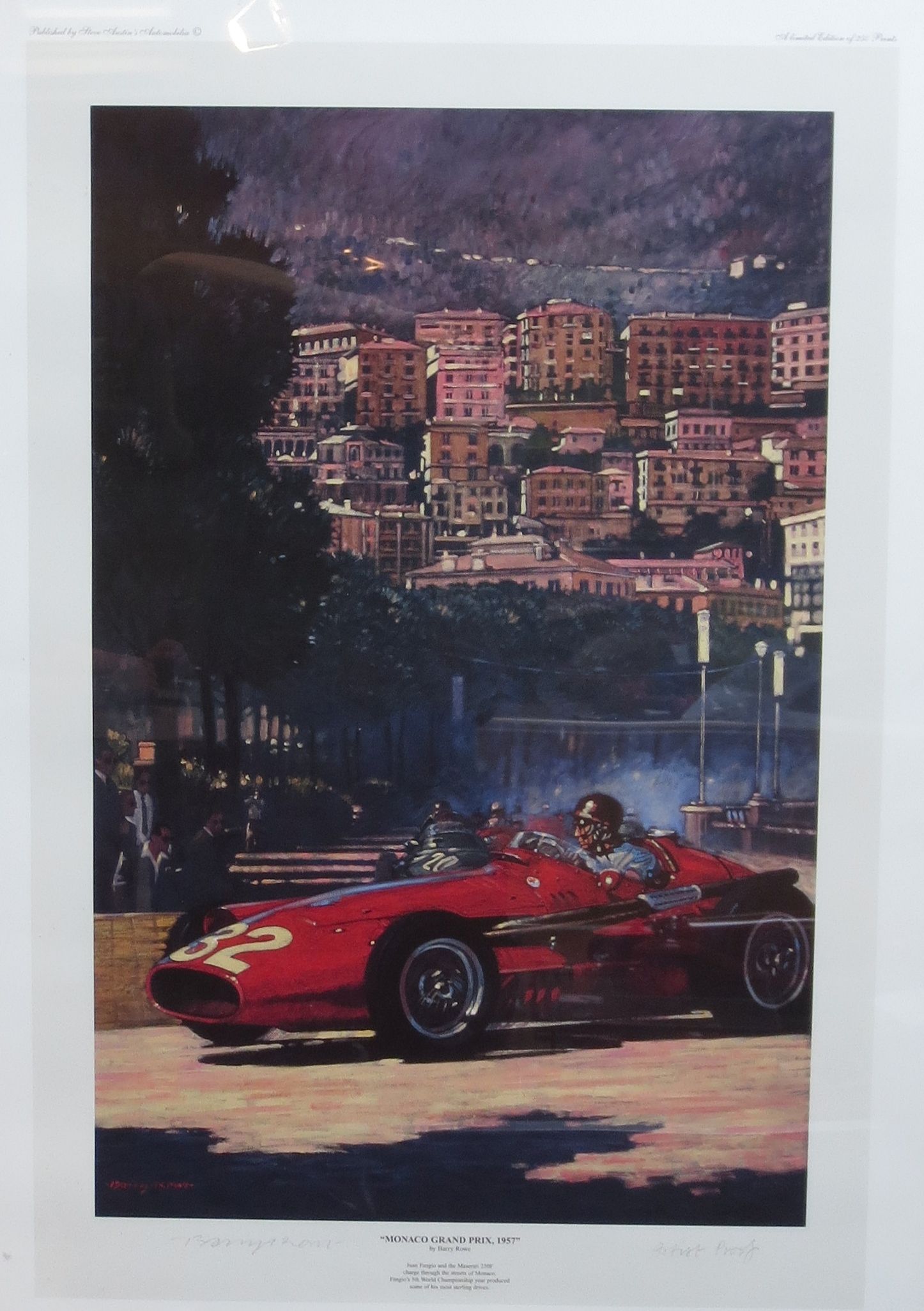 Bonhams Cars : 'Monaco GP 1957', an artist's proof print after Barry Rowe,