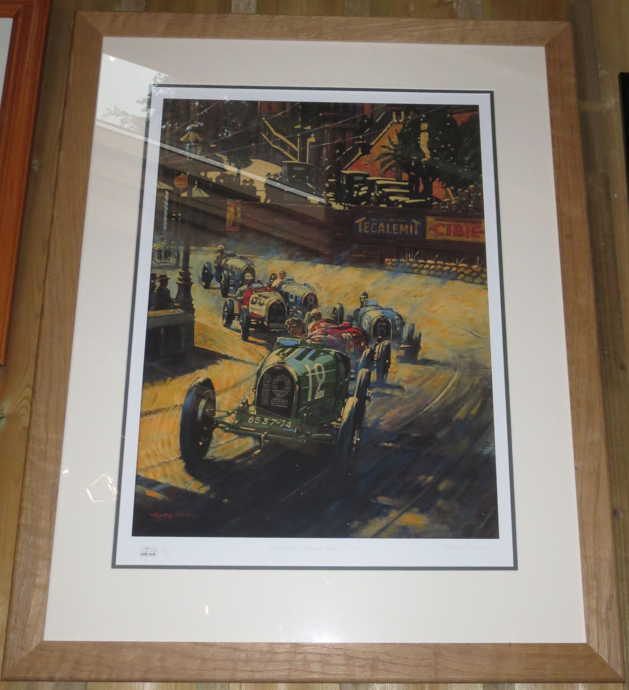 Bonhams Cars : 'The First Monaco Grand Prix', a print after Barry Rowe,