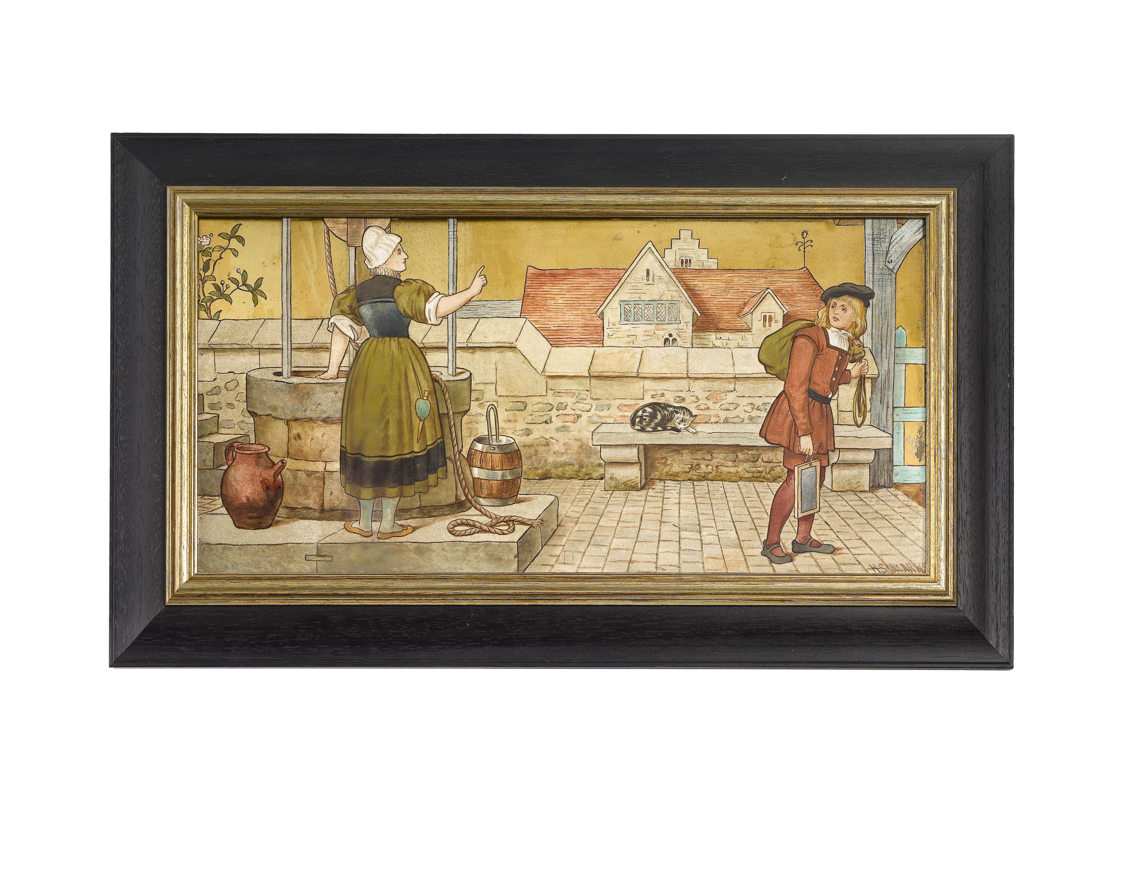 Bonhams : Henry Stacy Marks for Minton 'The Schoolboy' a Tile Panel ...