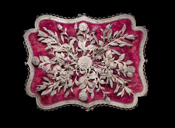 Bonhams : An Ottoman silver filigree Mirror Turkey, 19th Century