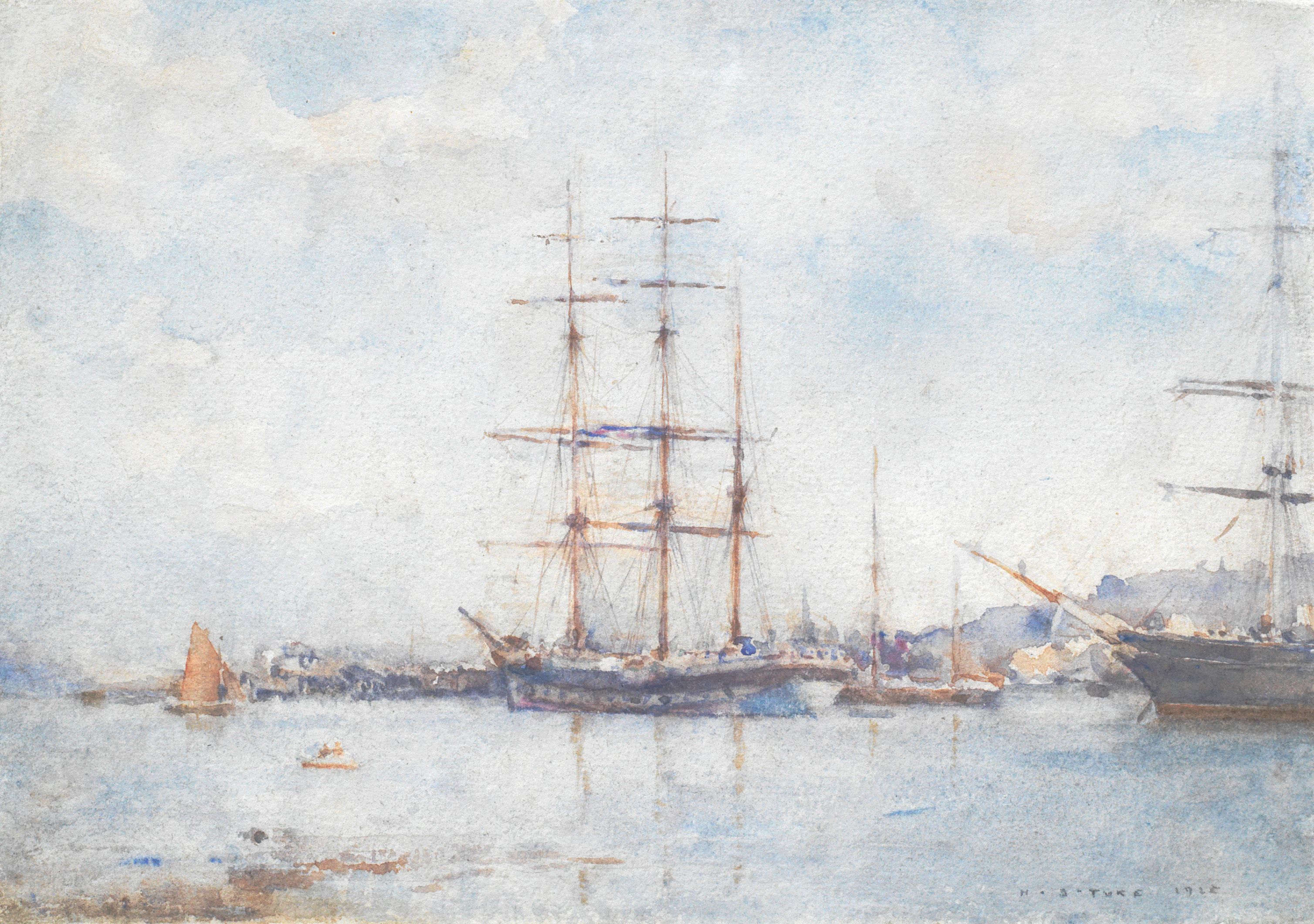 Bonhams : Henry Scott Tuke, RA, RWS (British, 1858-1929) Falmouth Harbour