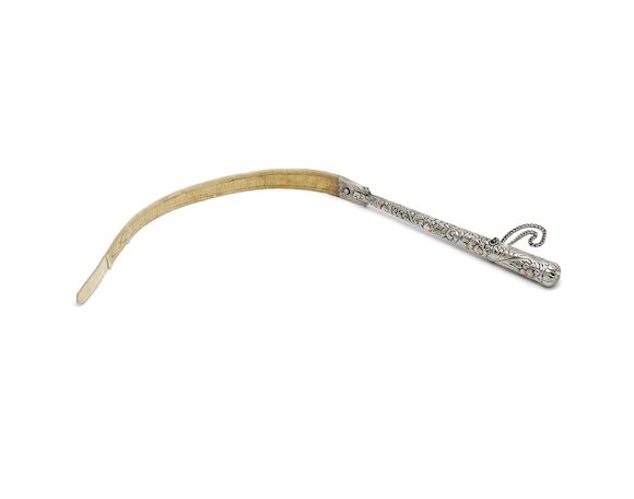 Bonhams : An Eastern white and yellow metal whip circa 1890