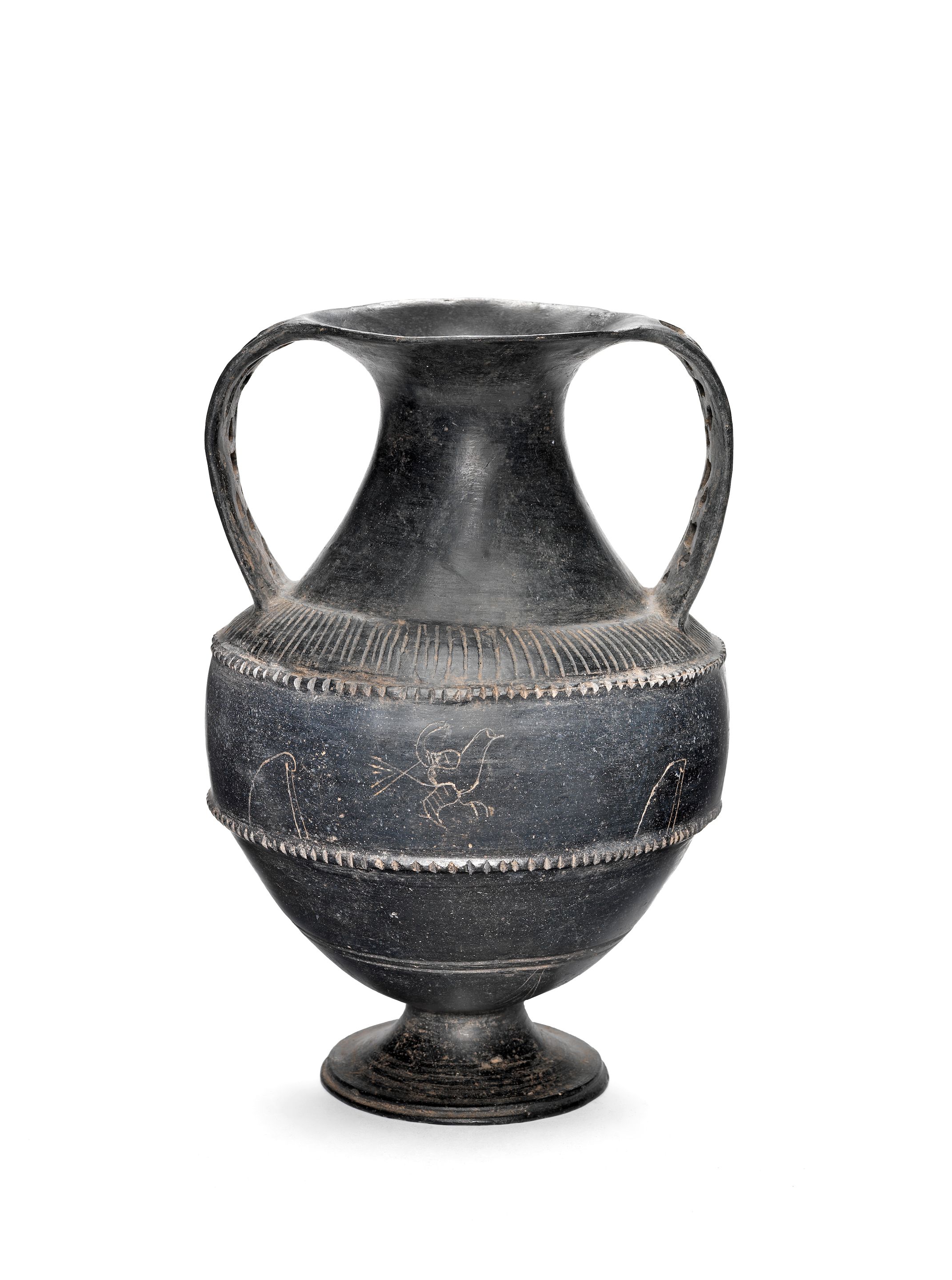 Bonhams : An Etruscan bucchero ware amphora