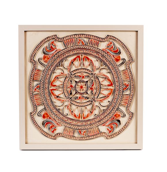 Bonhams : Victoria Ellis 'Greek Roundel' a Glazed Hand-Carved Ceramic ...