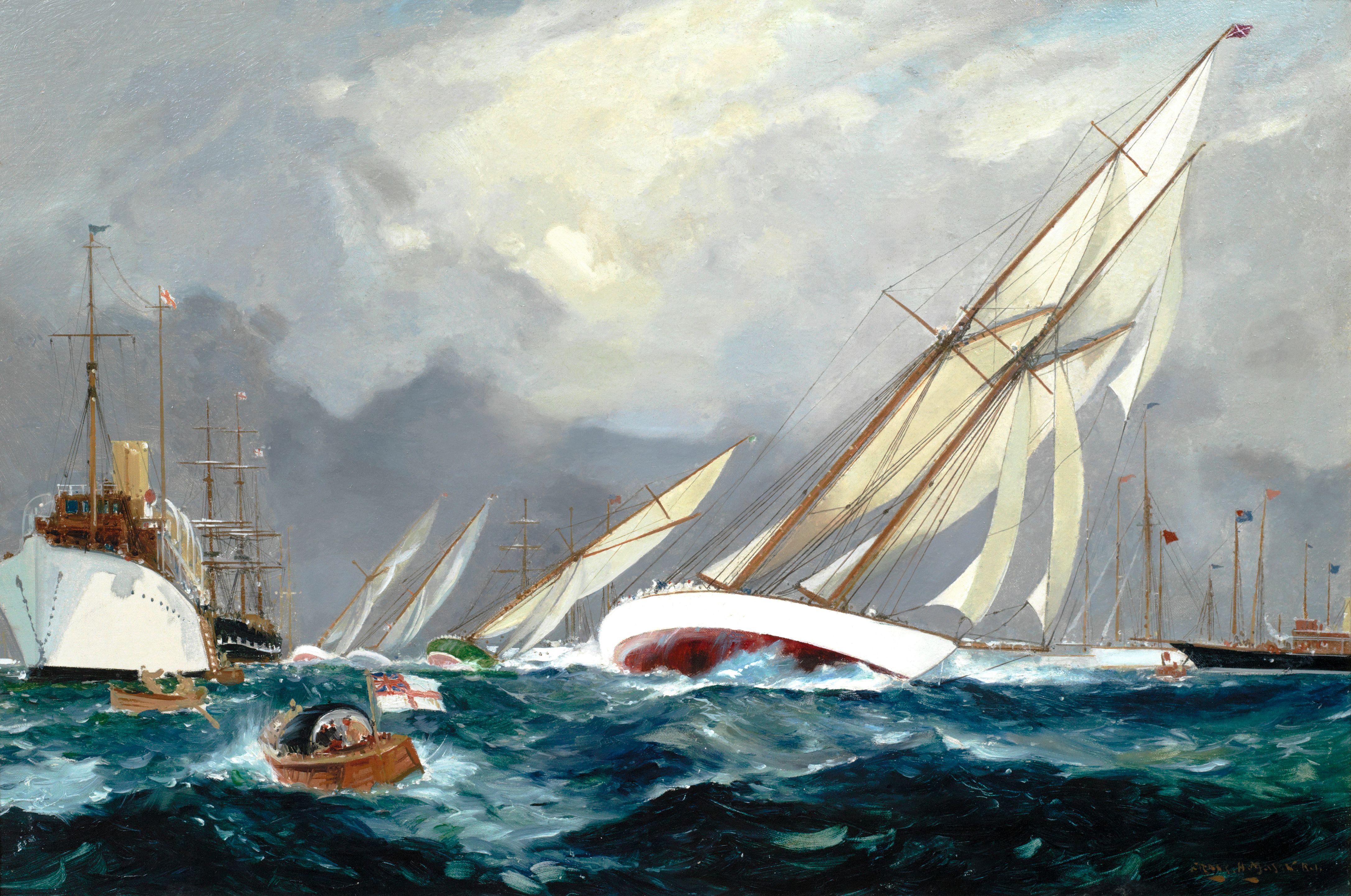 Bonhams : Frank Henry Mason (British, 1875-1965) Westward, winner of ...