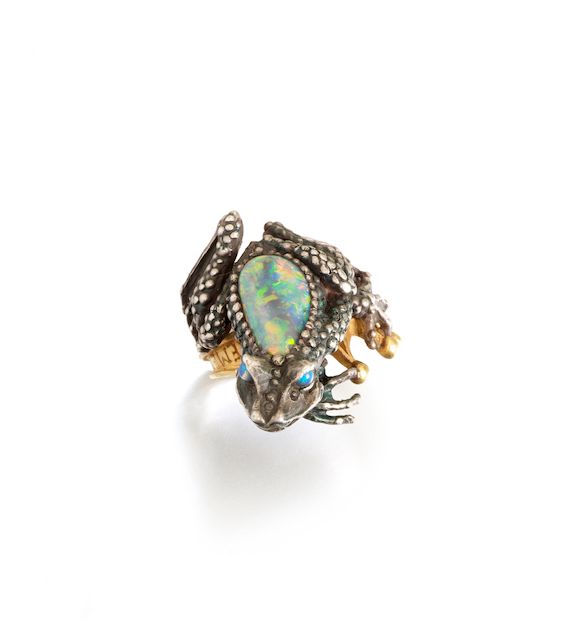 Bonhams : An opal frog ring, 'Remember Your Promise', by Kevin Coates,
