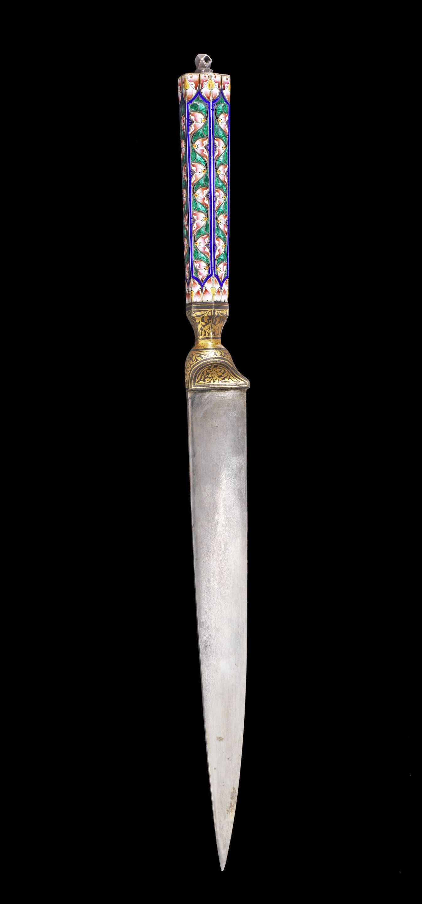Bonhams : An enamelled silver-hilted watered-steel Dagger probably ...