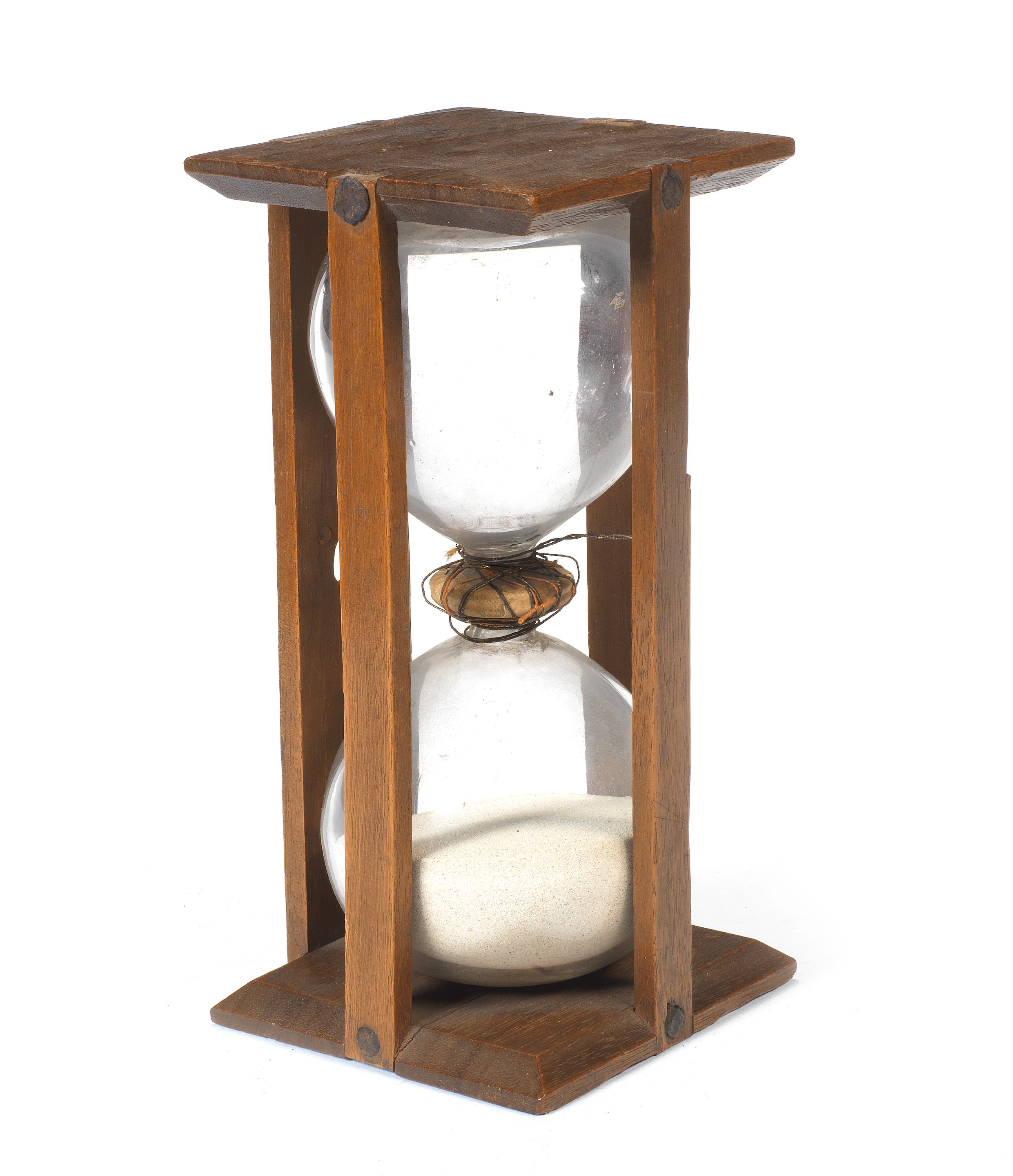 Bonhams : A wall mounted sand half hour glass, probably French, early ...