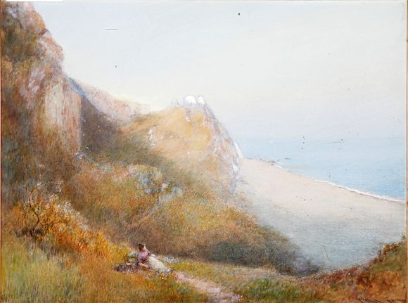 Bonhams : John White, R.I. (British, 1851-1933) From Branscombe looking ...