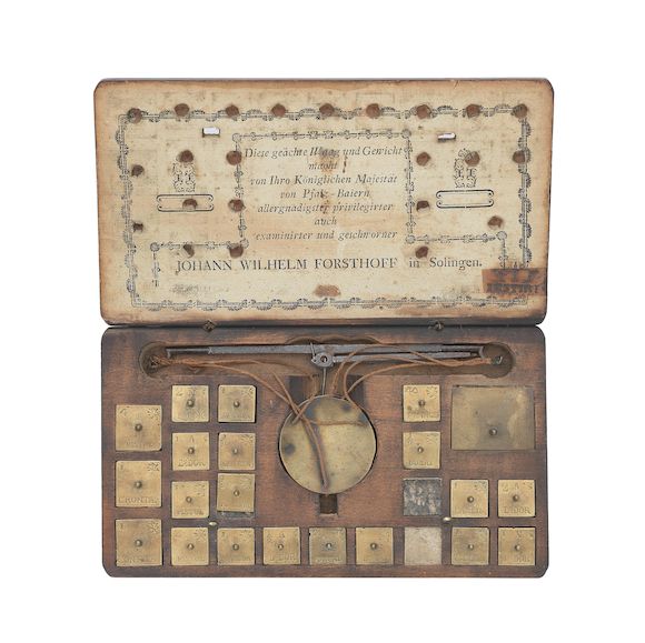 Bonhams : A set of Johann Wilhelm Forsthoff coin scales, German, circa ...