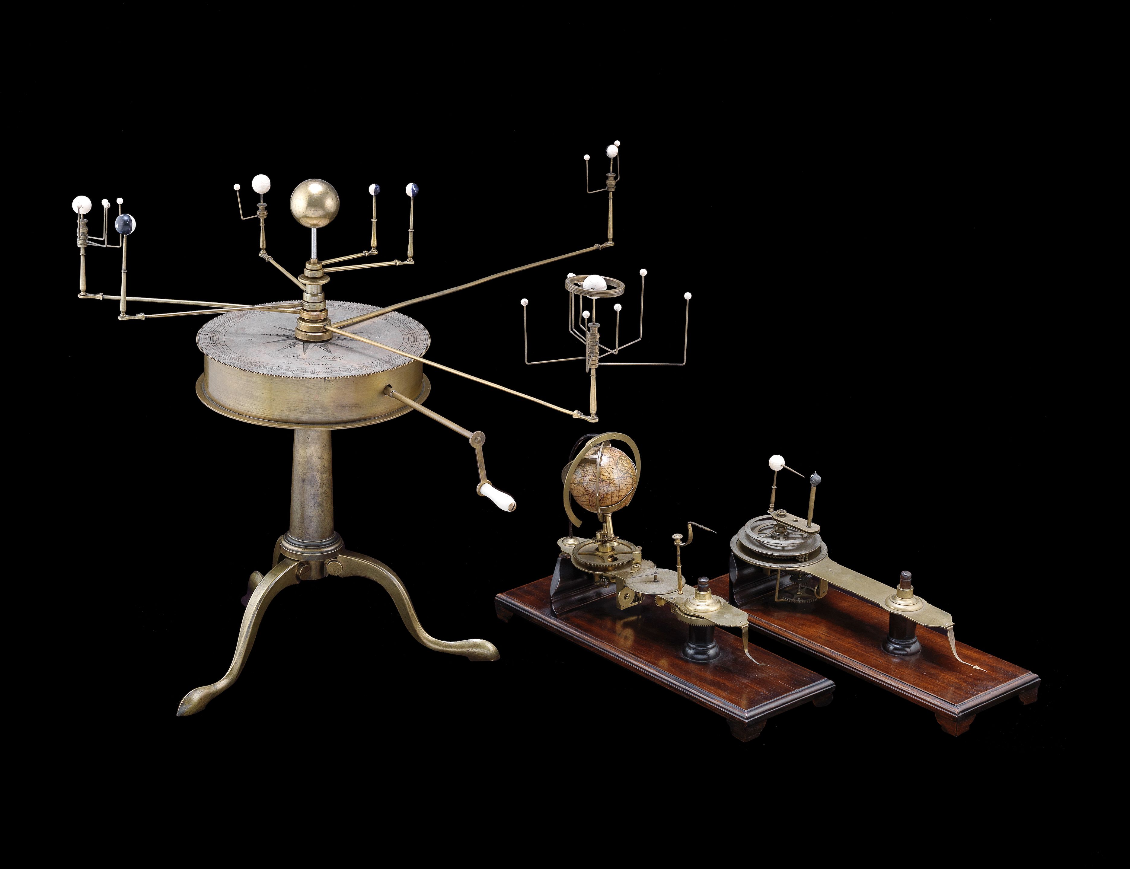 Bonhams : A rare Matthew Berge brass combined planetarium, lunarium and ...