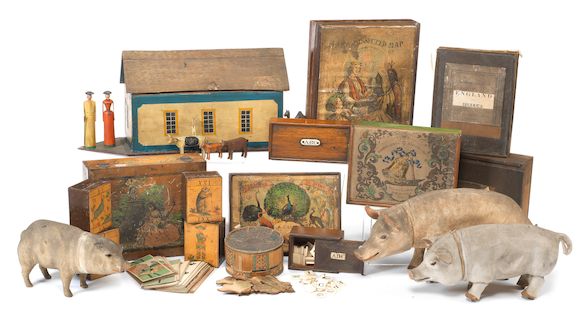 Bonhams : Three Decamps clockwork pig automata, French circa 1900