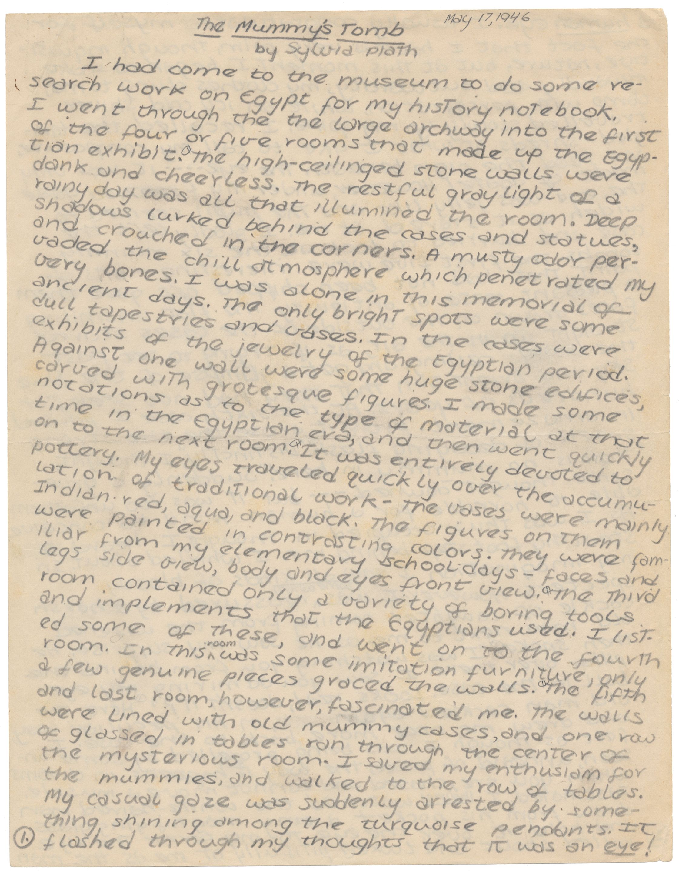 Bonhams : PLATH (SYLVIA) Autograph manuscript of her early story 'The ...